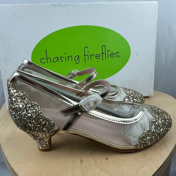 Chasing Fireflies | Shoes | Chasing Fireflies Girls Gold Glitter Kitten ...